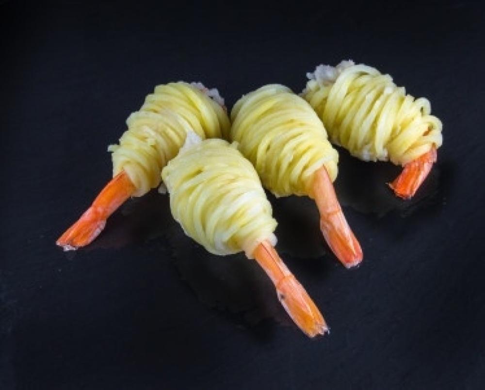 Crevette en cocon de pomme de terre 'potato shrimp' Crevette en cocon de pomme de terre 'potato shrimp'